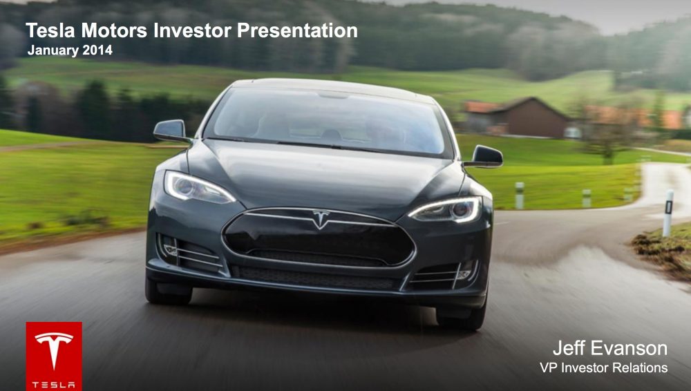 Tesla Motors publishes its January 2014 Investor Presentation - Electrek