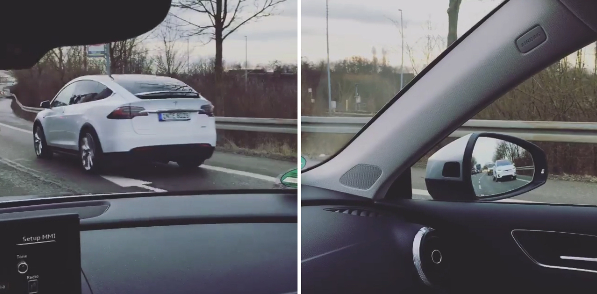 First Tesla Model X spotted in Europe happens to be seen near Audi's ...