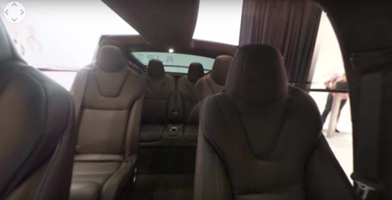 A look at the Tesla Model X's panoramic windshield through an immersive ...