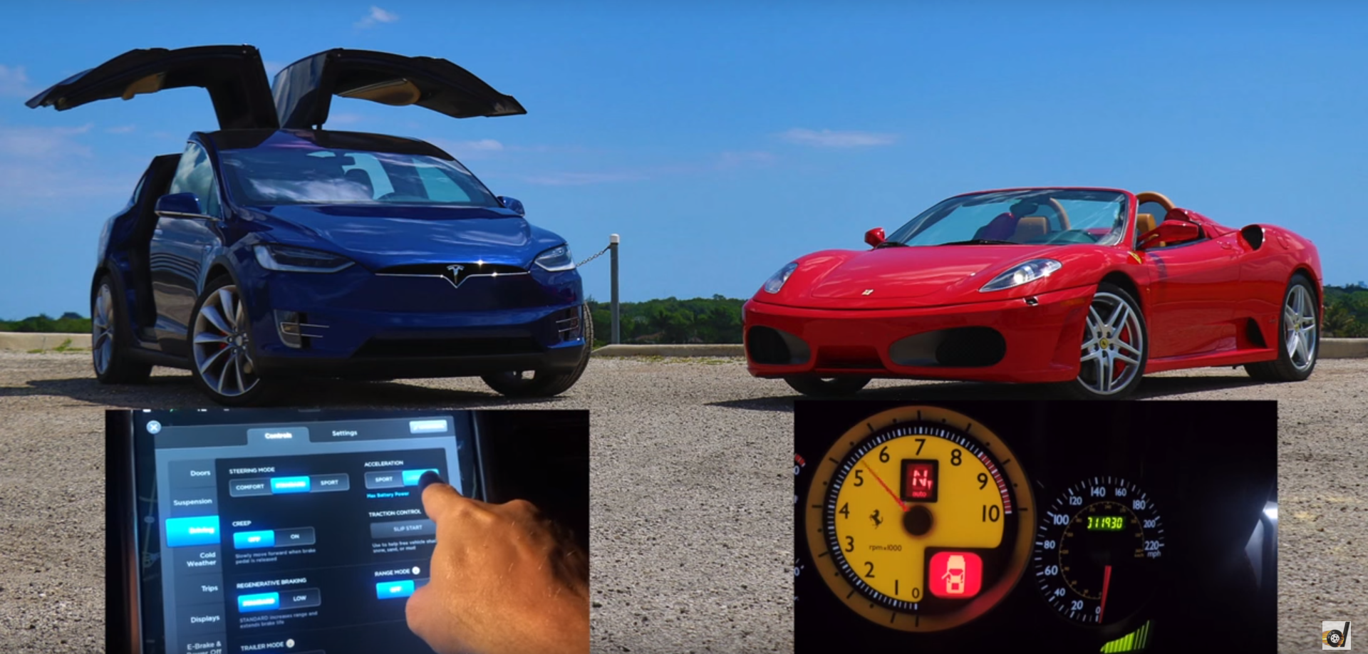 Tesla Model X P90D Ludicrous vs Ferrari F430 Drag Races [Video] | Electrek