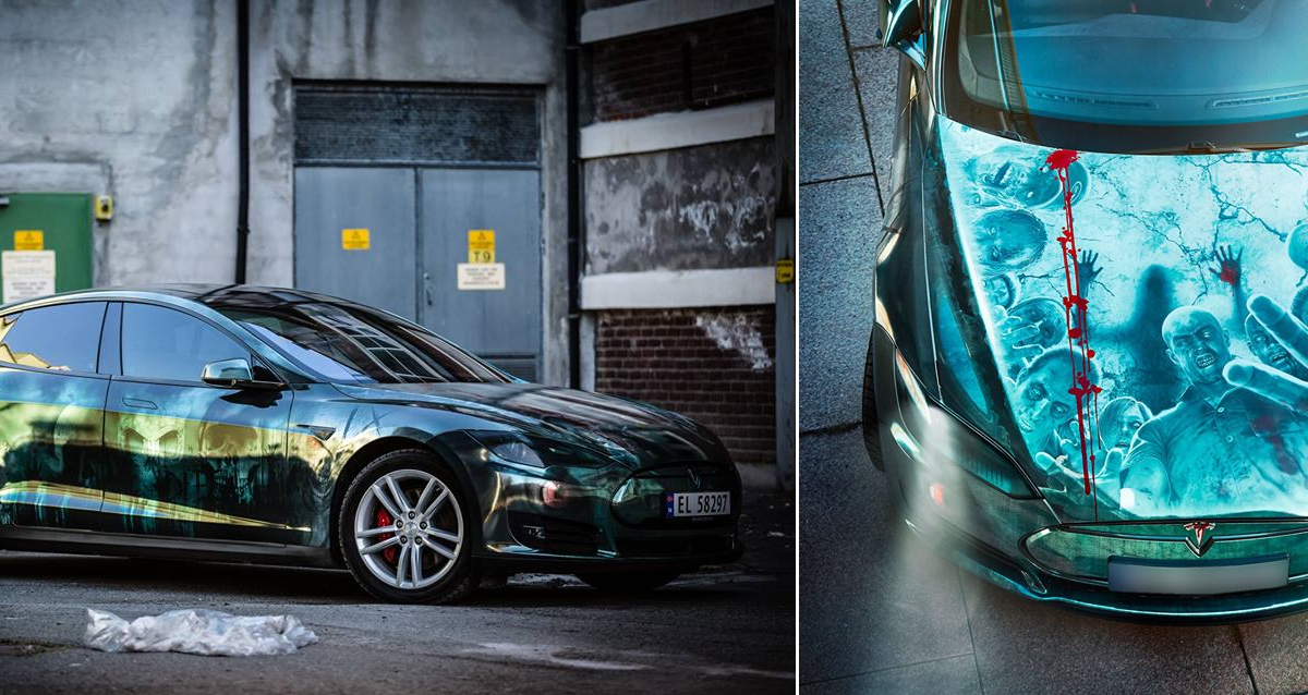 zombie car wrap - Electrek