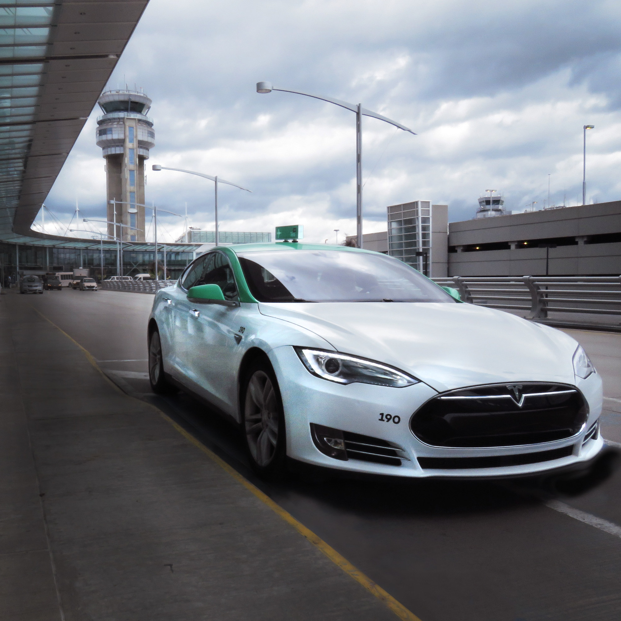 A new electric taxi fleet with 10 Tesla Model S vehicles at the ...
