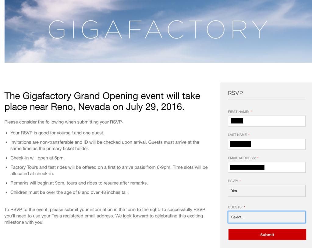 Tesla sends out 'Gigafactory Grand Opening' invites: test drives ...