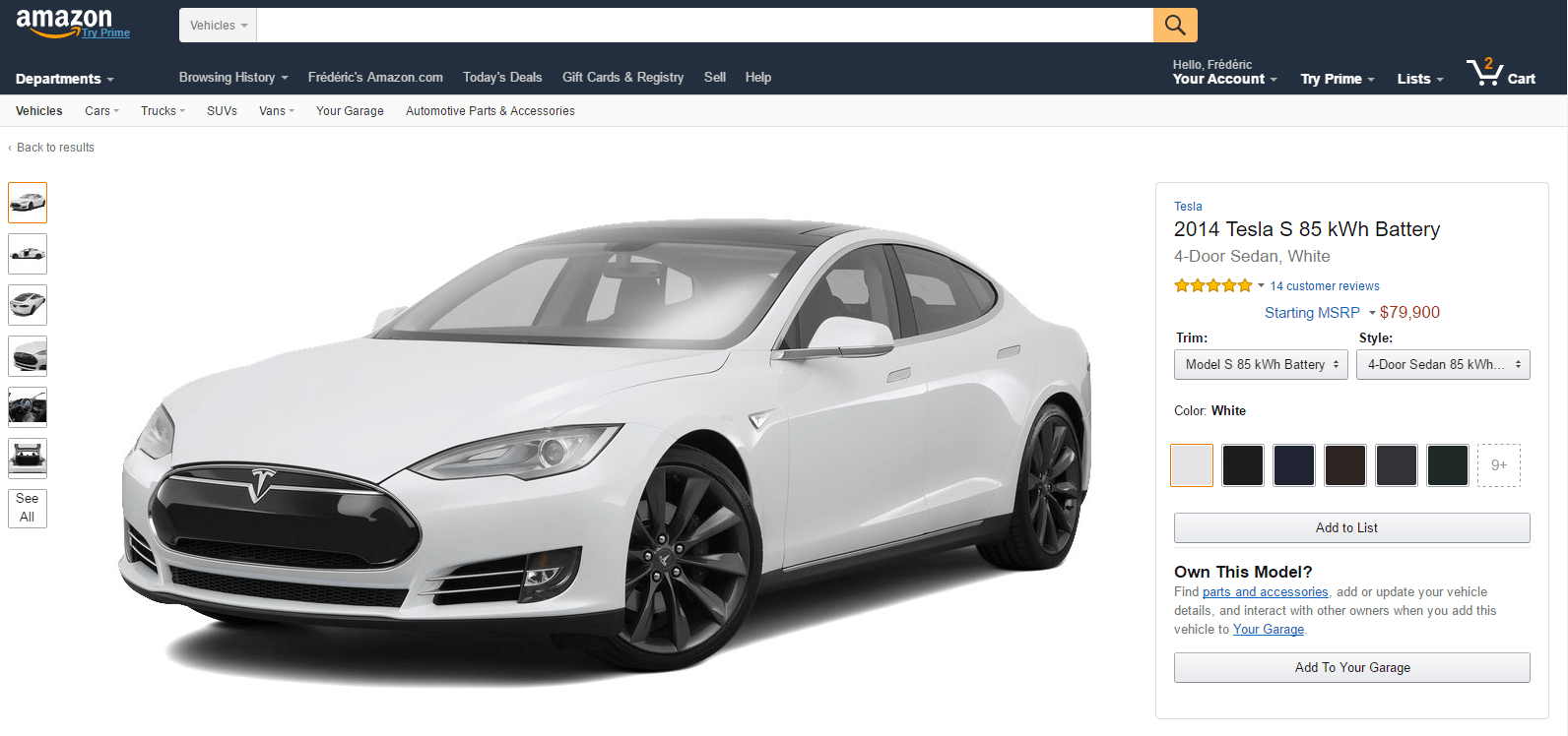 Tesla Model S becomes highest rated sedan on new 'Amazon Vehicles ...