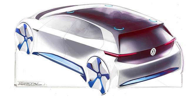 VW reveals design sketches of its upcoming all-electric car concept to ...