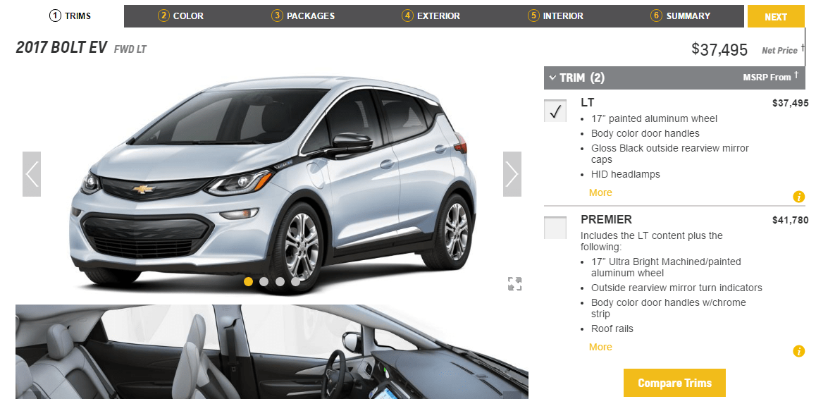 GM releases the Chevy Bolt EV online design studio, cheapest long-range ...