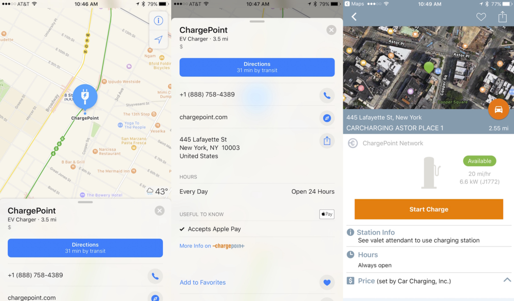 Apple Maps now lists ChargePoint EV stations, links to initiate ...