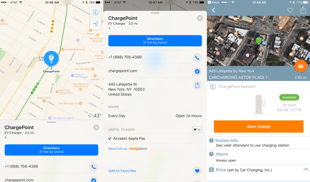Apple Maps now lists ChargePoint EV stations, links to initiate ...