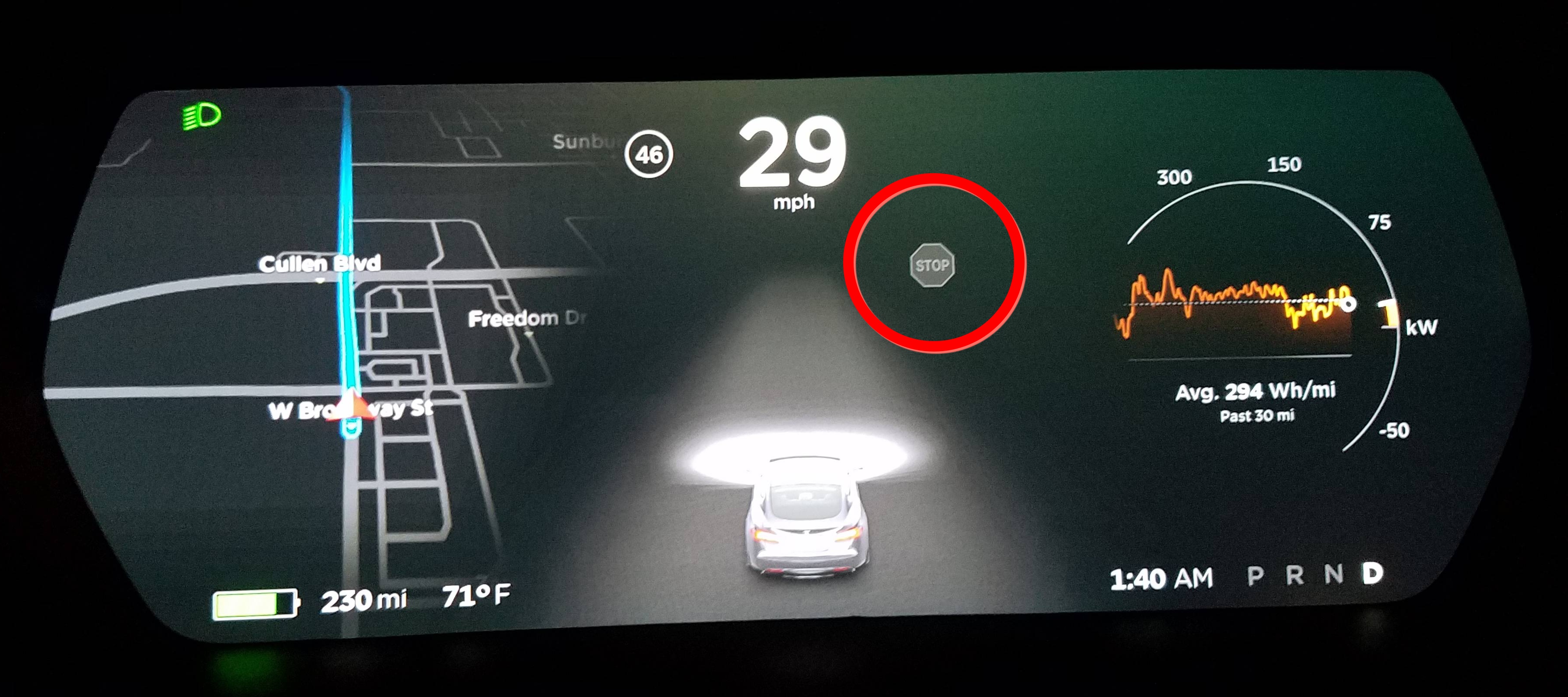 Tesla's new Autopilot update detected and displayed stop signs, but it ...