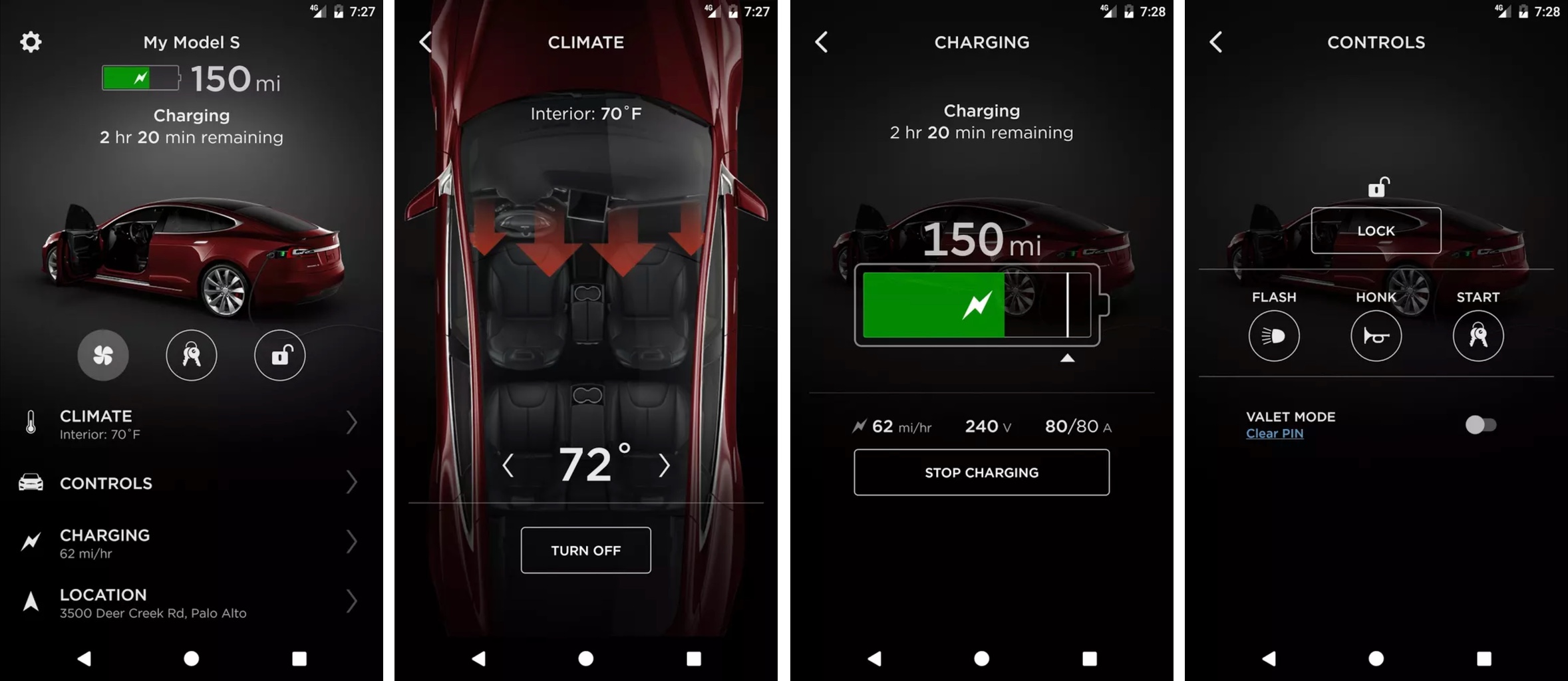 First look with pictures at Tesla's new mobile app with new UI, touch ...
