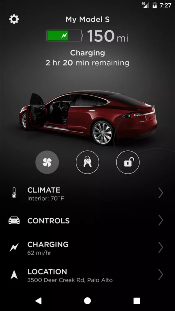 First look with pictures at Tesla's new mobile app with new UI, touch ...
