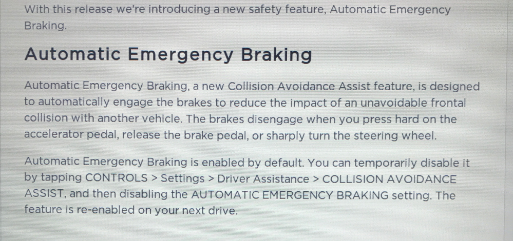 Tesla starts rolling out automatic emergency braking built on its own ...