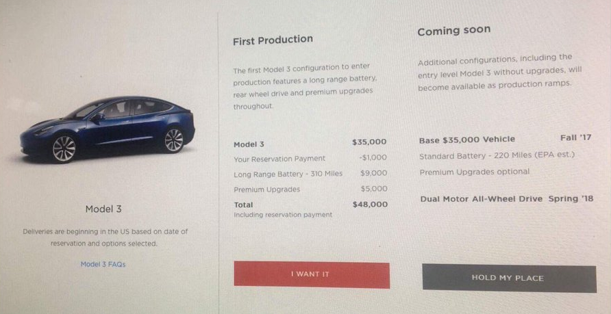 First look at the Tesla Model 3 online configurator | Electrek