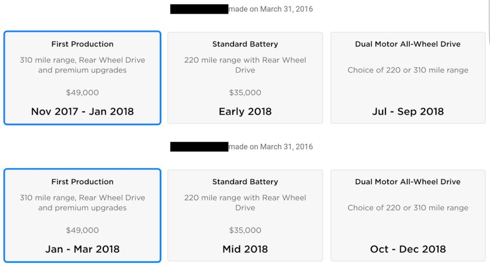 Tesla updates rough Model 3 delivery estimates for reservation holders ...