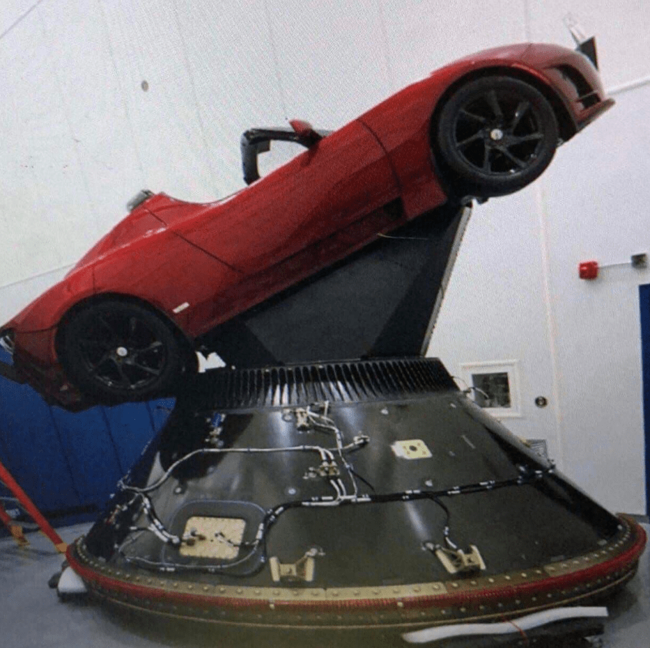 First Image of Elon Musk's Tesla Roadster getting ready to go to Mars ...