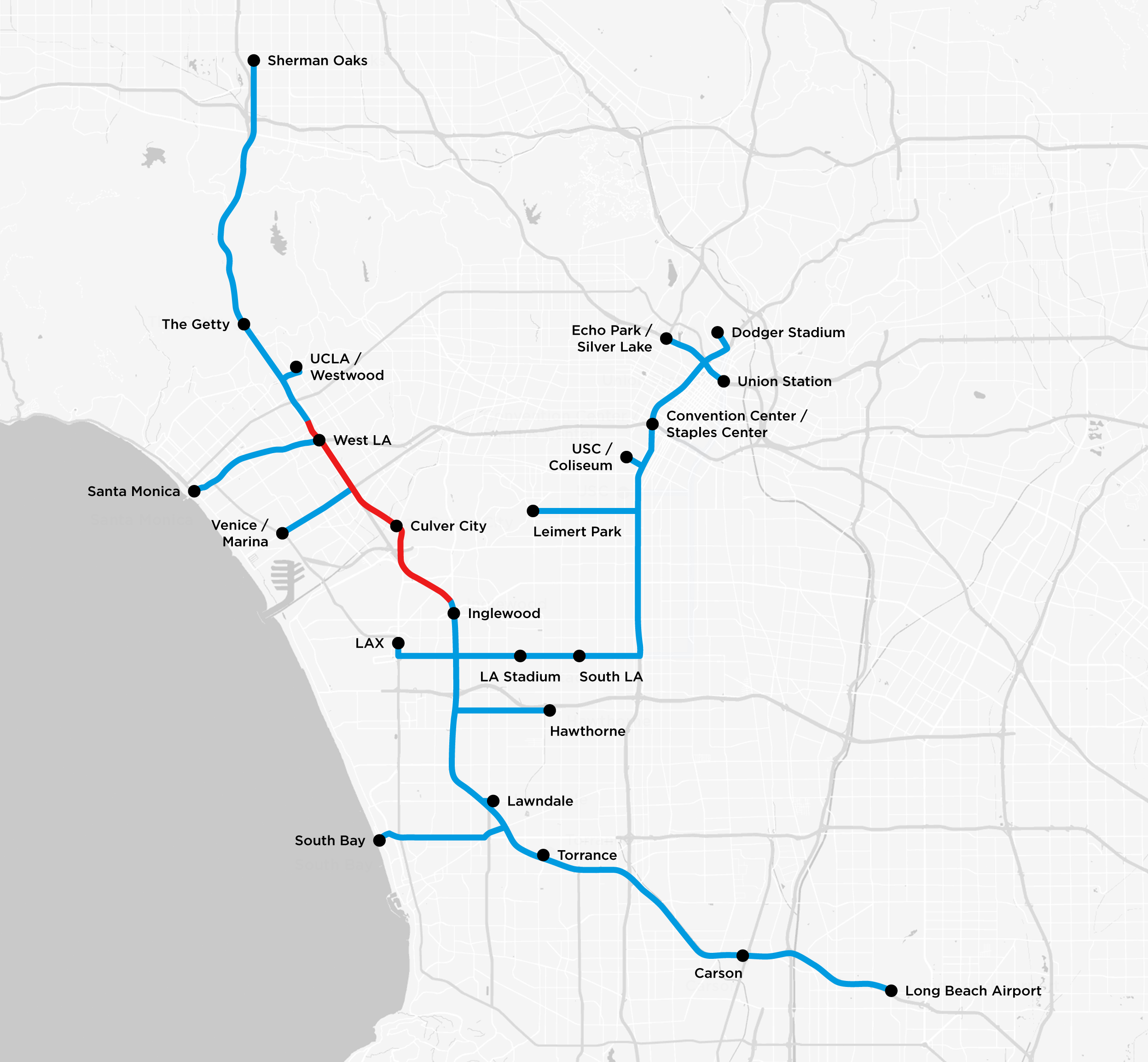 Elon Musk's Boring Company unveils concept map of planned Los Angeles ...