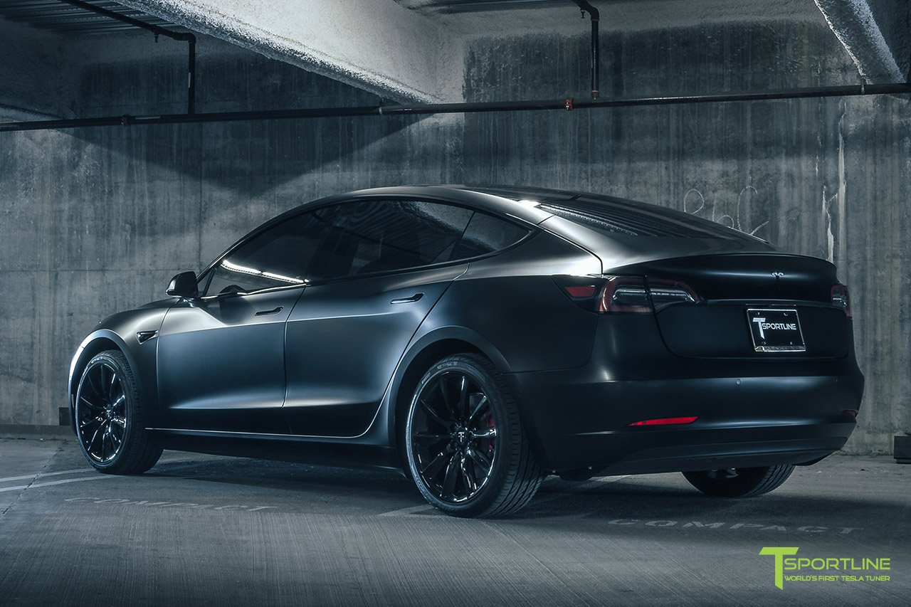Tesla Model 3 in 'matte black' makes a comeback with aftermarket mods ...