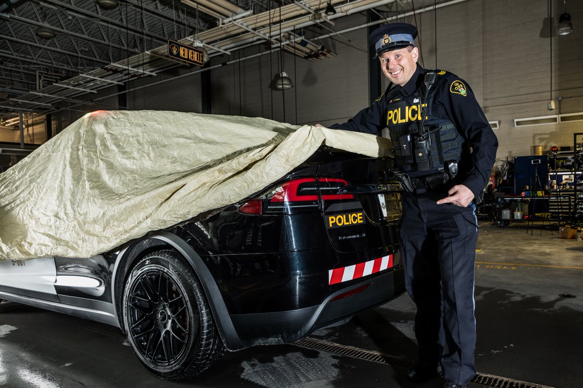 Tesla Model X all-electric SUV converted into police cruiser by Ontario ...