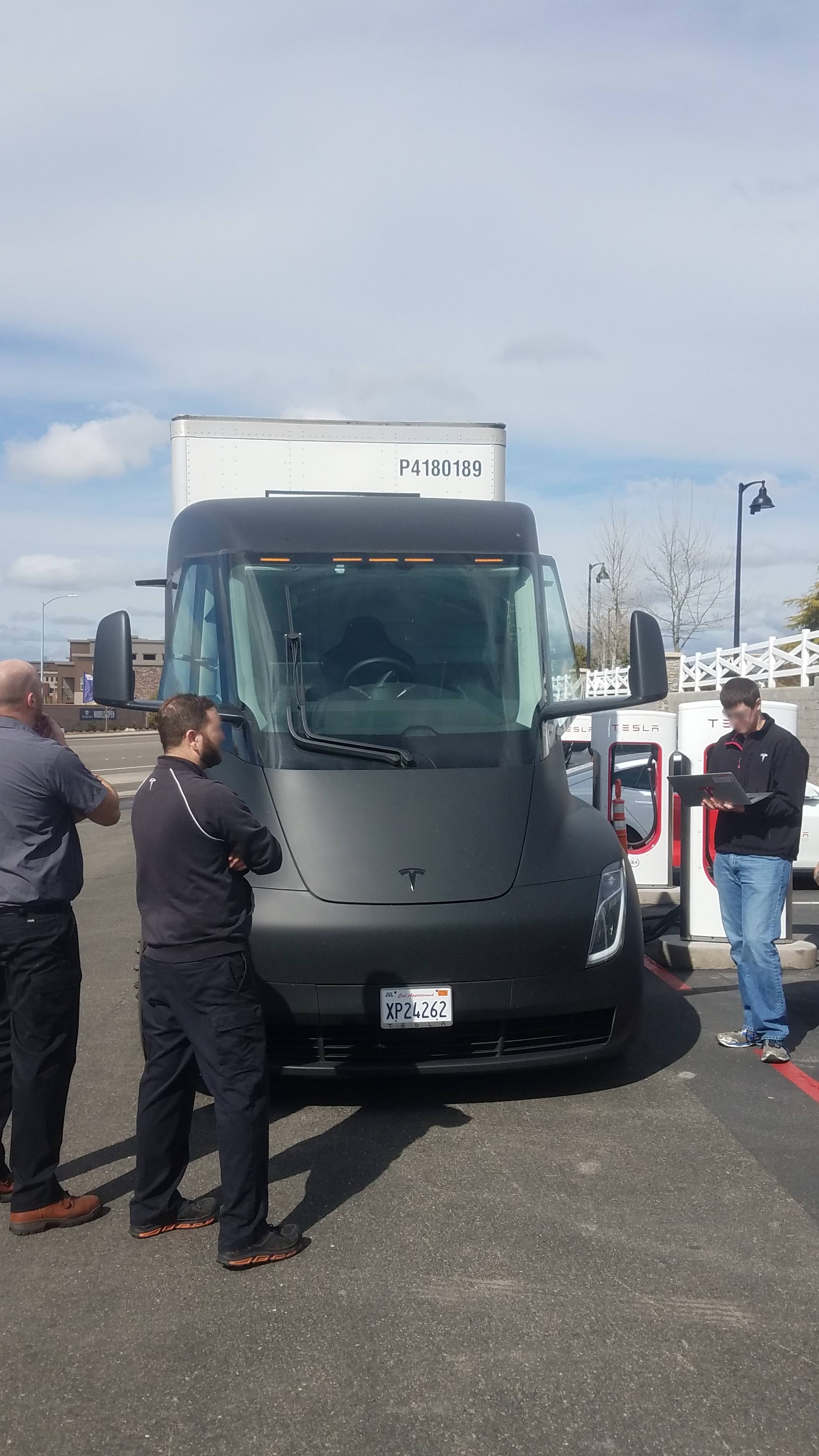 Tesla Semi trucks spotted Supercharging near Sacramento on their first ...