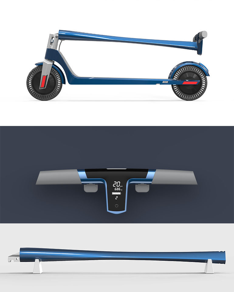 The new SWAN electric scooter uses dual hub motors and makes flat tires ...