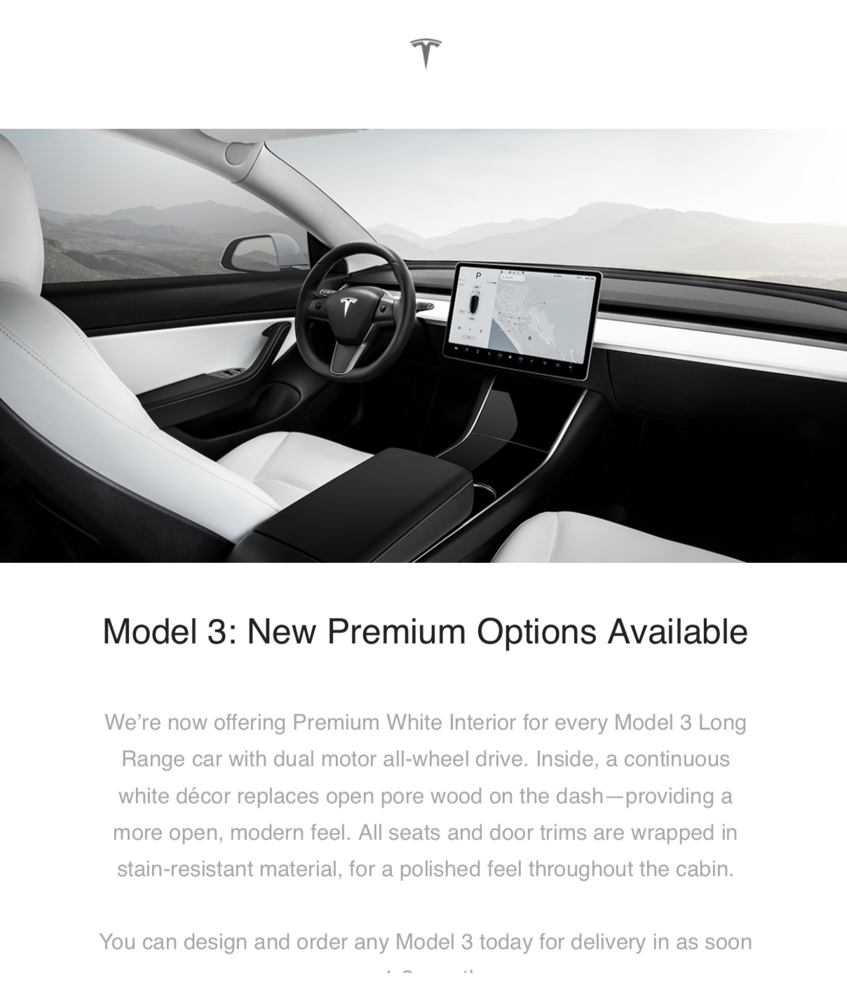Tesla releases 'stunning' white interior in dual motor Model 3 | Electrek