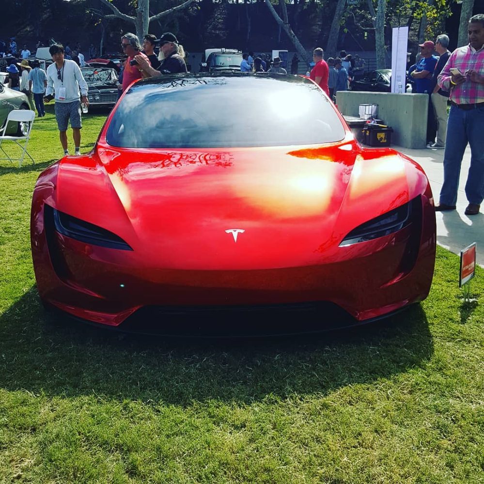 Tesla Roadster prototype makes rare appearance to inspire young car ...