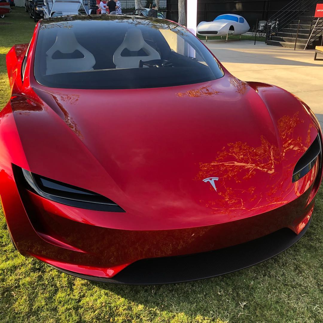 Tesla Roadster prototype makes rare appearance to inspire young car ...