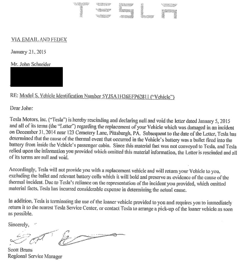 Tesla says someone fired a bullet into battery pack of a Model S that ...