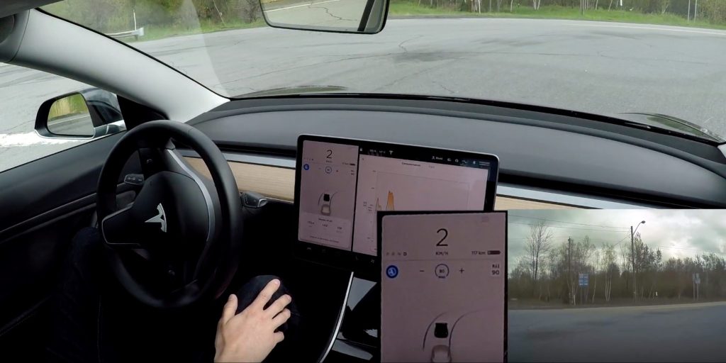 Watch Tesla Autopilot reacting to a stop sign and making a right turn ...