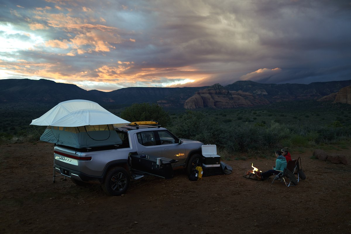 Rivian showcases R1T electric pickup truck as a camper - Electrek
