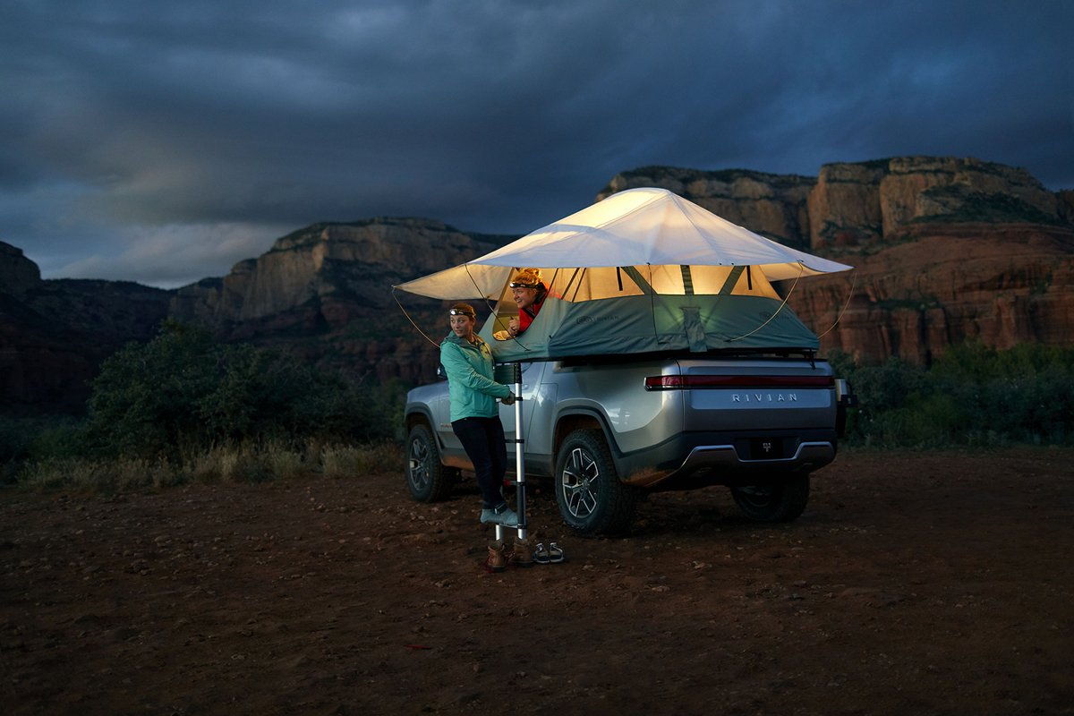 Rivian showcases R1T electric pickup truck as a camper | Electrek