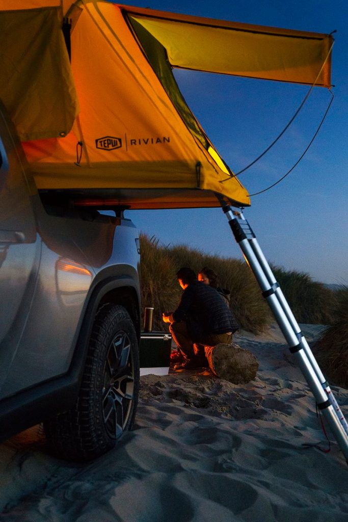 Rivian showcases R1T electric pickup truck as a camper - Electrek