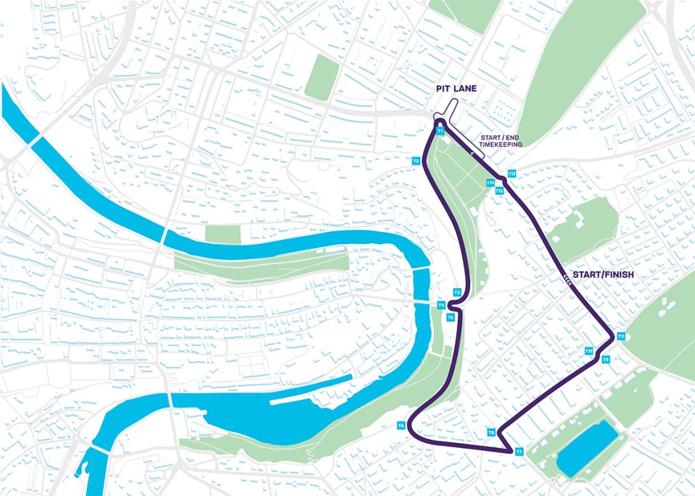 Audi chases Techeetah at the Bern ePrix on Saturday, at a track with ...