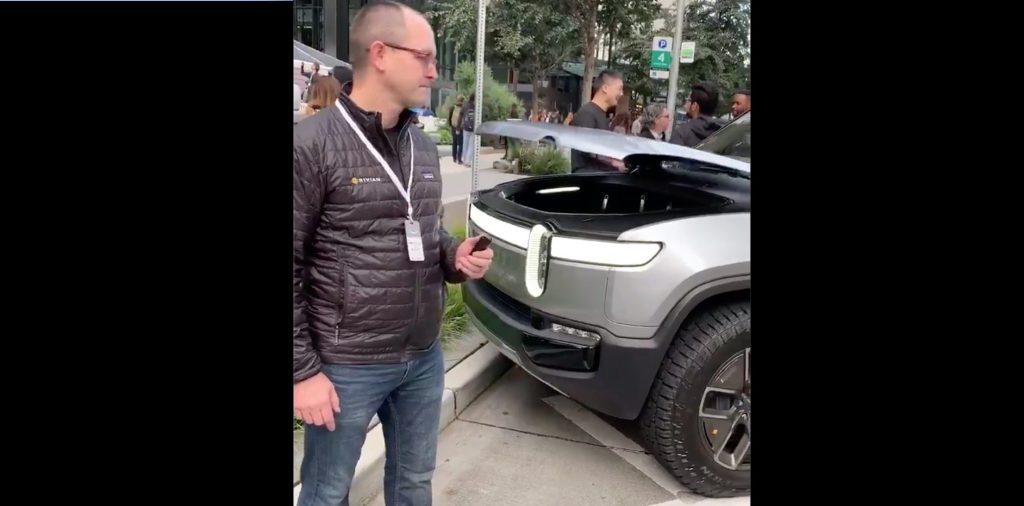 Watch Rivian open frunk of electric pickup truck through Alexa voice ...