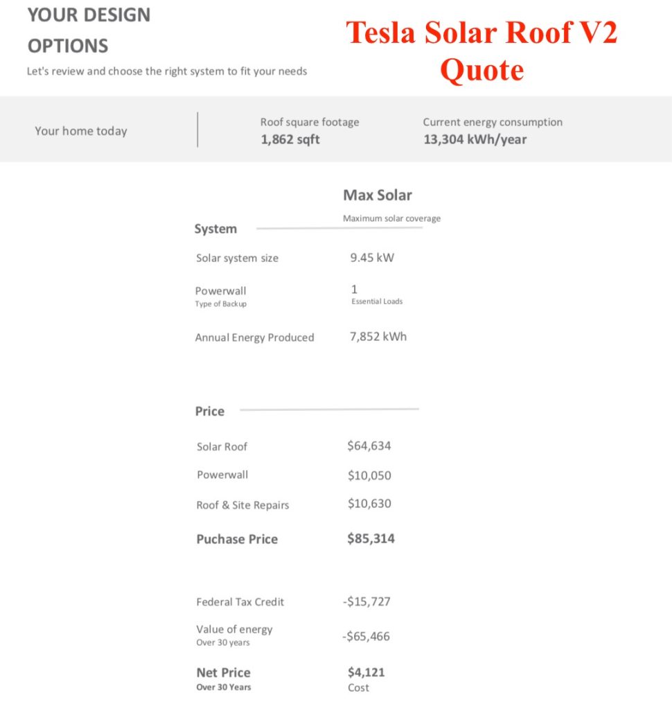 Tesla Solar Roof V3 real quote shows price dropped by 40% - Electrek