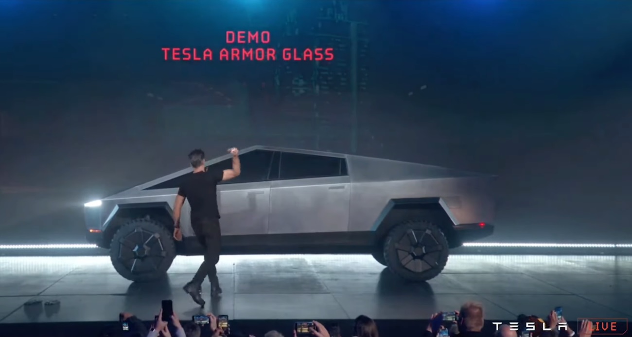 A few too many rounds: Tesla Cybertruck window shattering | Electrek