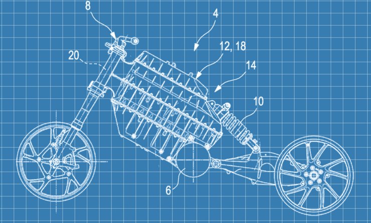 BMW electric motorcycle with sport bike design seen in patent drawings