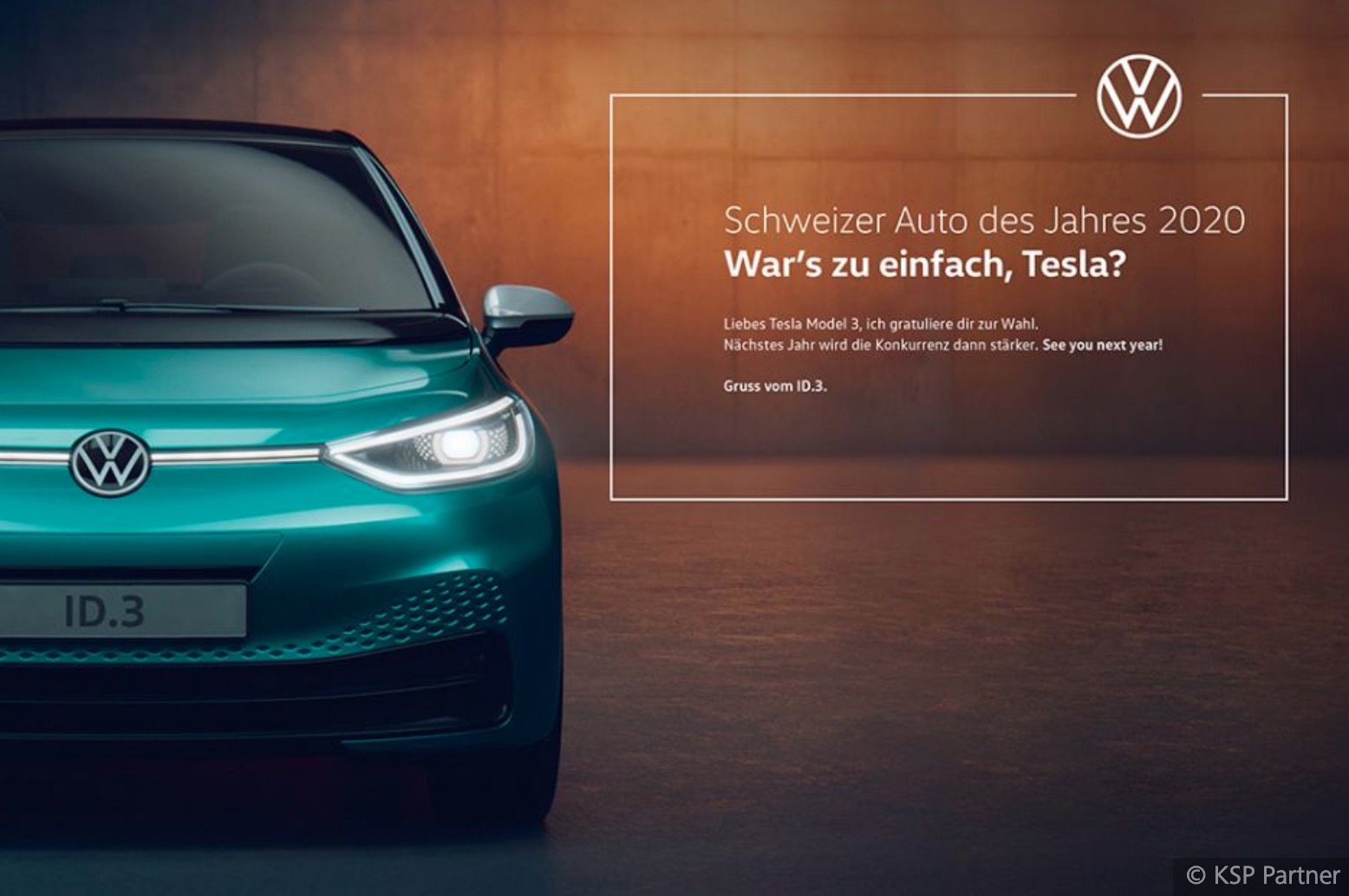 Tesla gets kudos from VW for car of the year award in ad, challenges ...