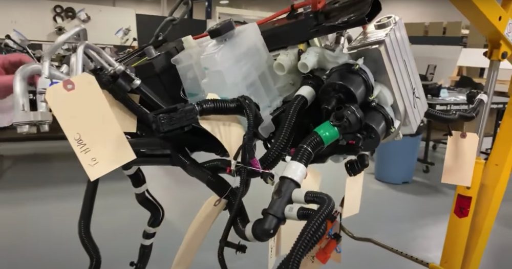 Tesla Model Y teardown: wiring, octovalve, and whisky - Electrek