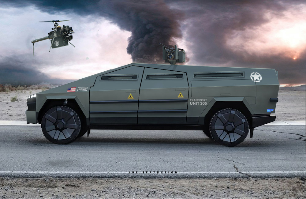 Tesla Cybertruck gets turned into electric military vehicle in crazy ...
