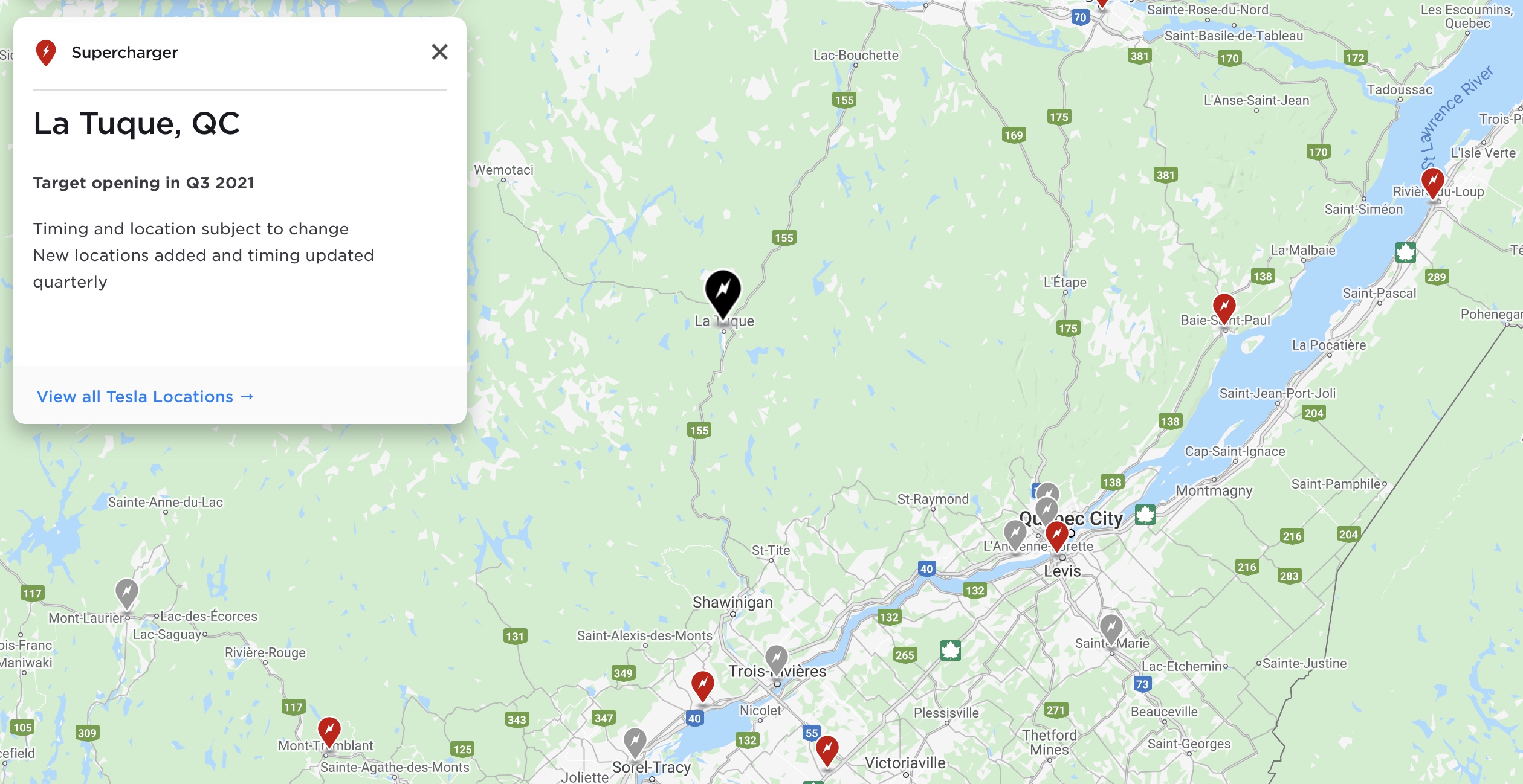 Tesla unveils new map of upcoming Supercharger stations, adds stations ...