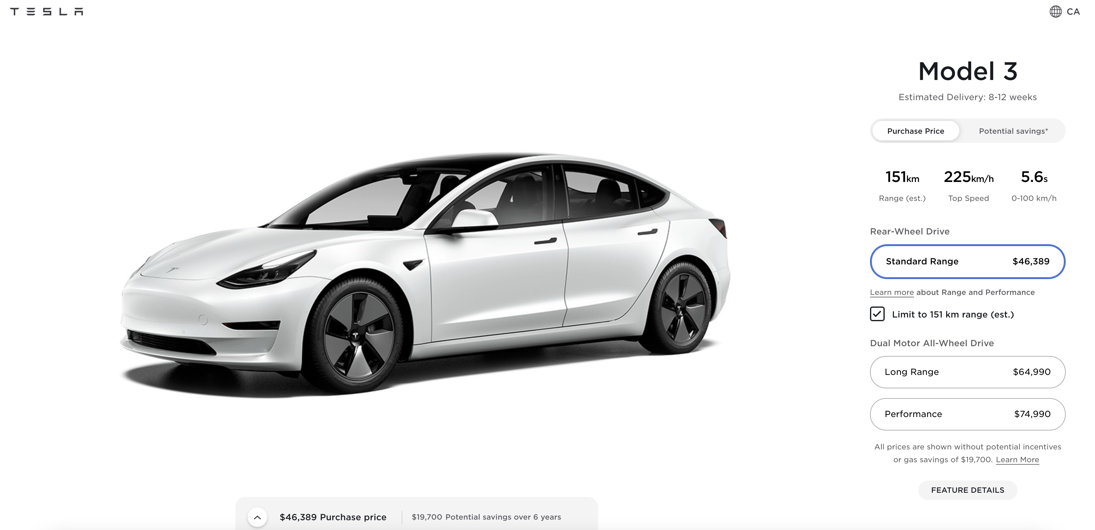 Tesla starts advertising Model 3 with 93 miles of range on its website ...