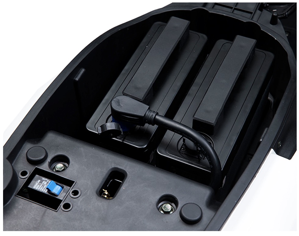 This Vespa-style seated electric scooter is technically an electric bike