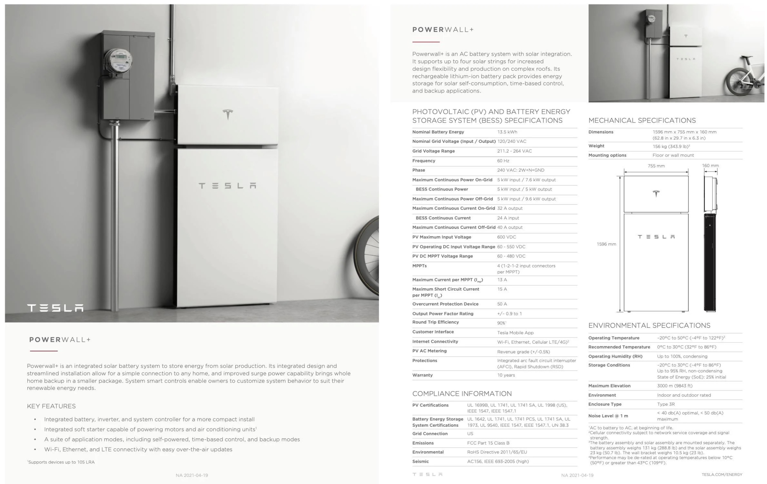 First Tesla Powerwall+ images and specs released | Electrek