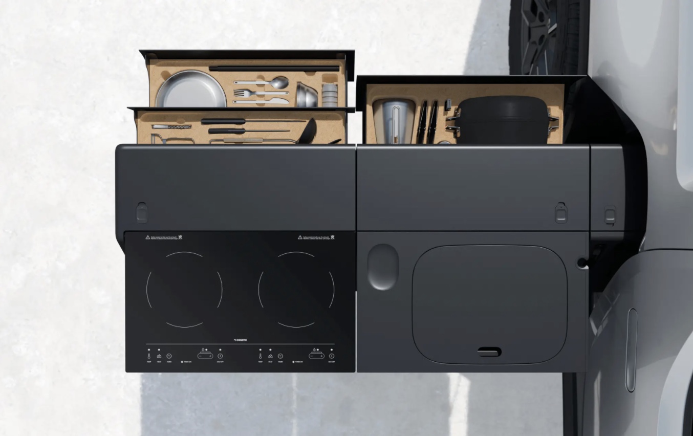 Close look at Rivian's insanely engineered $5,000 camp kitchen that ...