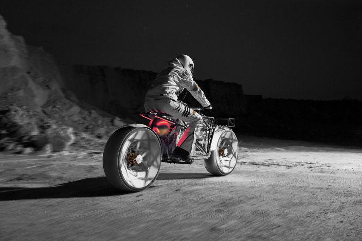 Check out this lunar electric motorcycle prototype for moon exploration