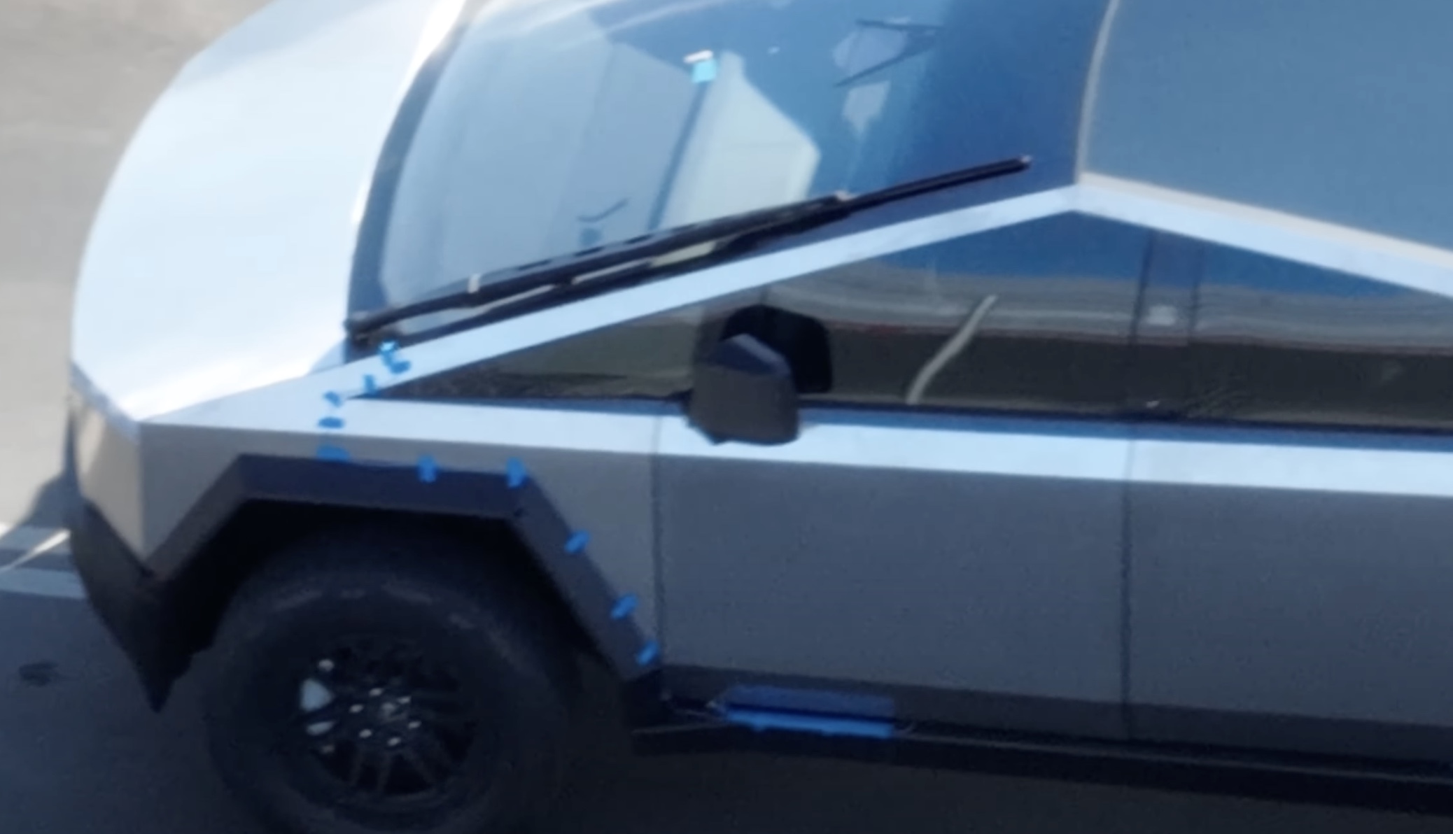 Tesla Cybertruck with updated design spotted on test track | Electrek