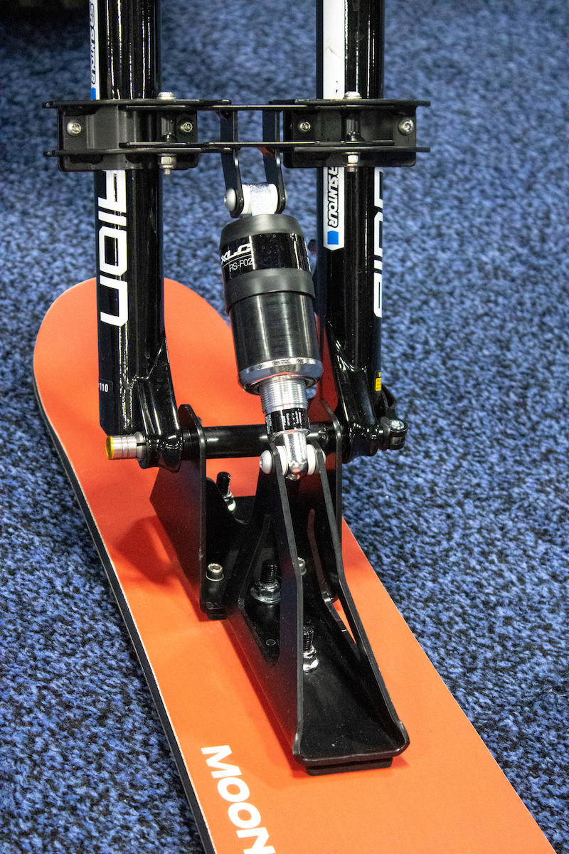 Closer look at Moonbikes's fun-looking electric snowmobile/e-bike mashup