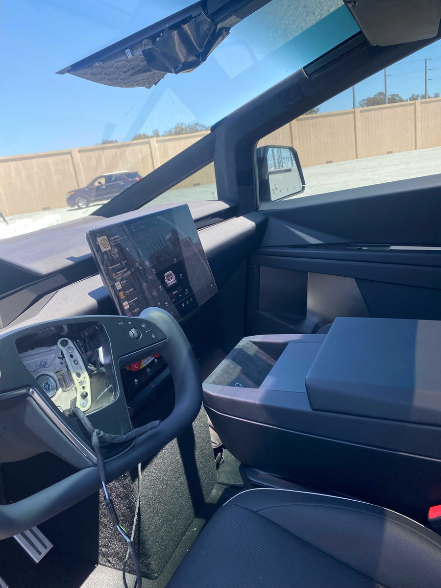 Tesla Cybertruck with updated interior and windshield wiper spotted