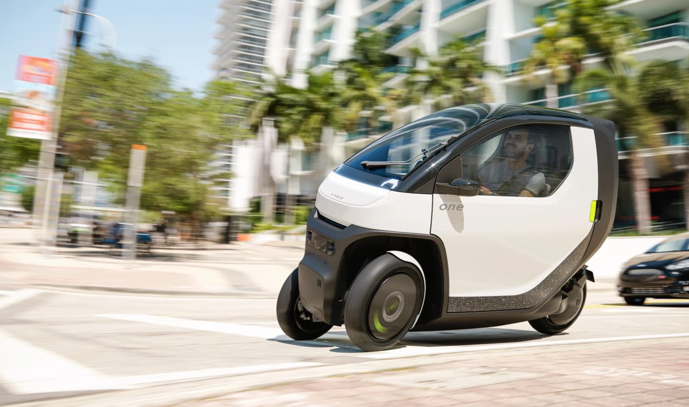Nimbus One 50 MPH enclosed 3-wheeled EV has car-like convenience